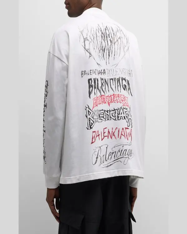 Balenciaga Diy Metal Medium Fit T-Shirt - 9065 White/Black/Red